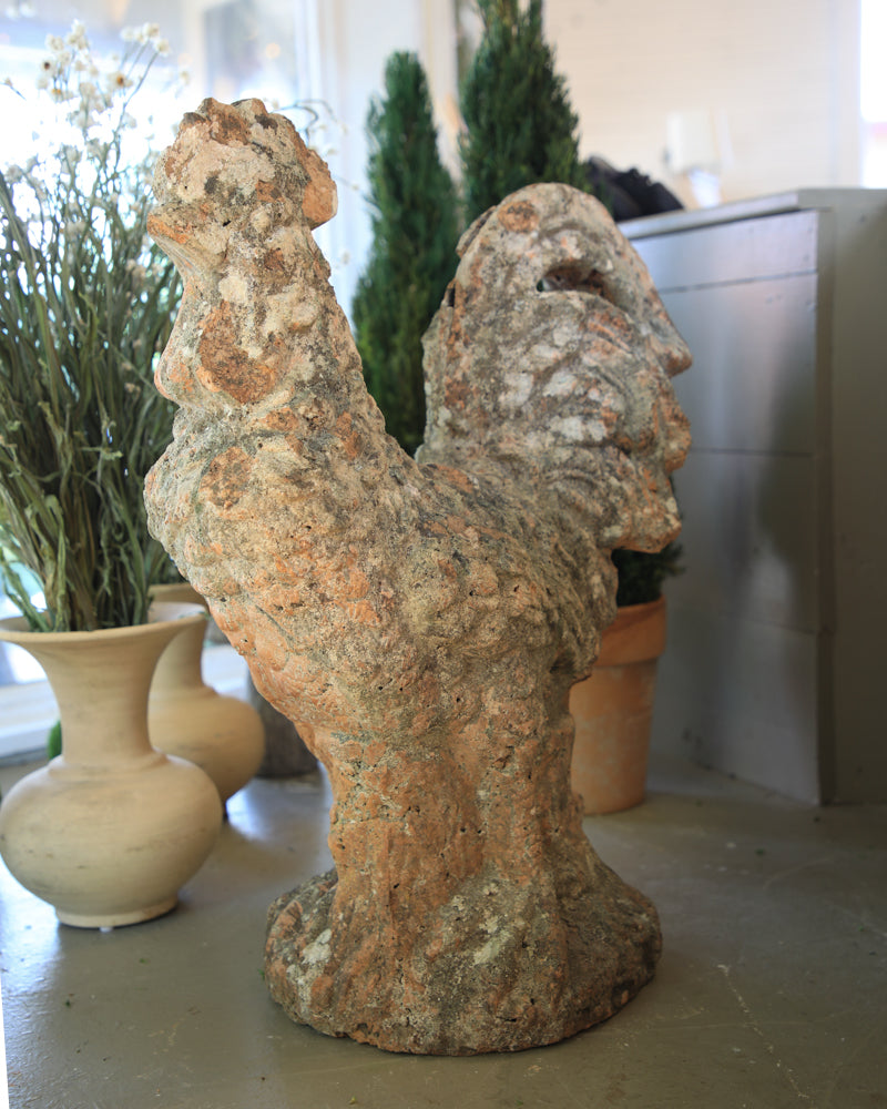 Large Antique Stone Rooster – Patina Home & Garden